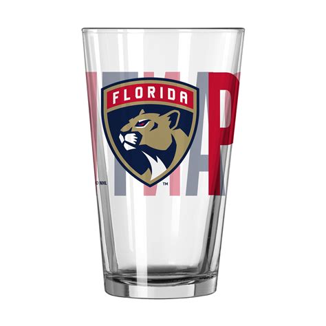 Florida Panthers 16oz Overtime Pint Glass Logo Brands