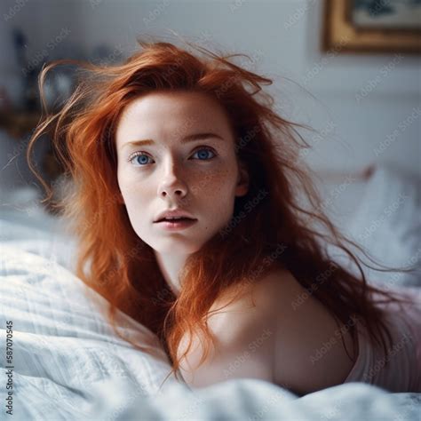 Looking Down From The Ceiling We See A Beautiful Young Incredibly Skinny Girl Looking Up At