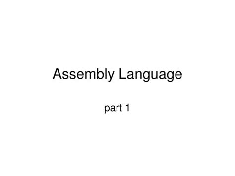 PPT Assembly Language PowerPoint Presentation Free Download ID