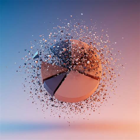 A Spherical Pie Chart Appears To Be Disintegrating With Sections Made