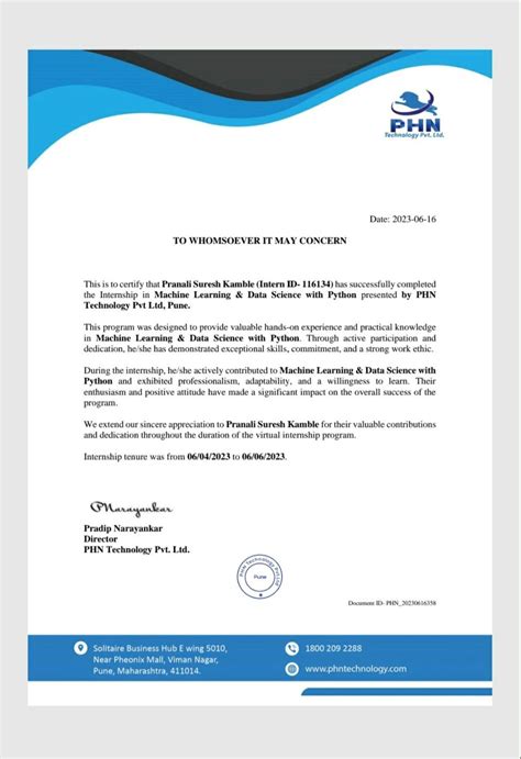 Pranali Kamble On Linkedin Internship Internshipcompletion Datascience Machinelearning Python
