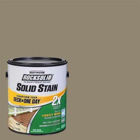 Rust Oleum Rocksolid 1 Gal River Rock Exterior 2x Solid Stain 319776