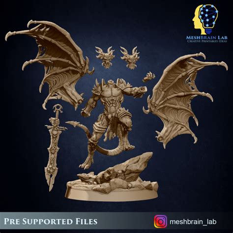 3d Printable Aamon The Demon Lord Of The Abyss By Meshbrain Lab