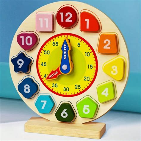Wooden Clock Model Learning Recognition Time Digital Clock Teaching Aids Toy Shein Eur