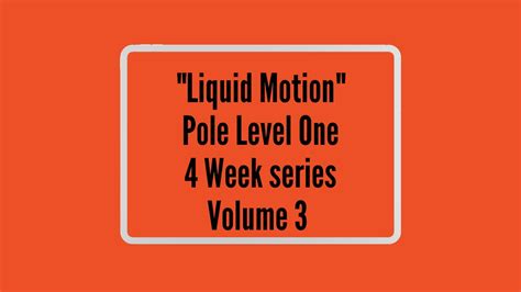 Liquid Motion Pole Level 1 4 Week Series Volume 3 Jeni Janover