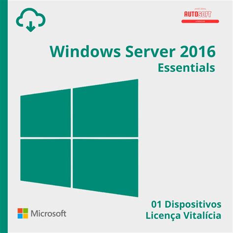 Windows Server 2016 Essentials Auto Soft Licenças