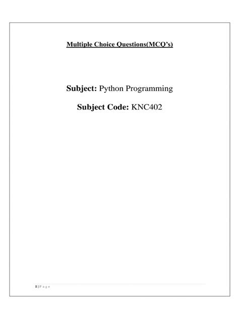Python Mcq Pdf