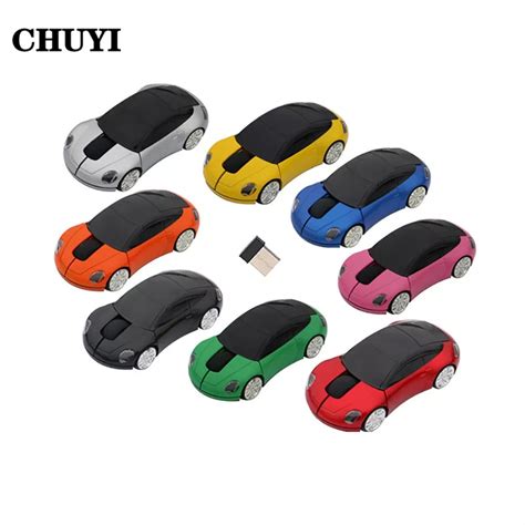 Chyi Wireless Mouse Small Mini Mouse Car Shape Optical Mice 1600dpi Cordless Mouse 2 4ghz