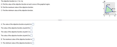 solved the objective function is z 3x 4y a find the value