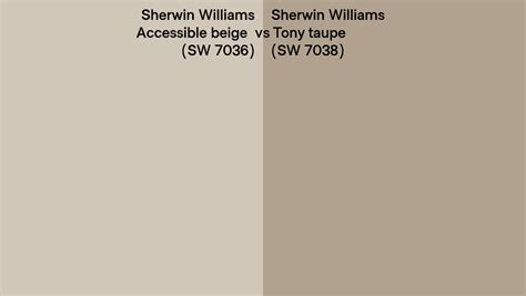 Sherwin Williams Accessible Beige Vs Tony Taupe Side By Side Comparison