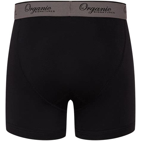 Black Breathable 100 Organic Cotton Boxer Brief Organic Signatures