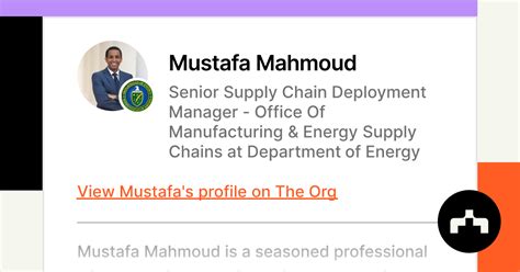 mustafa mahmoud senior supply chain deployment manager office of