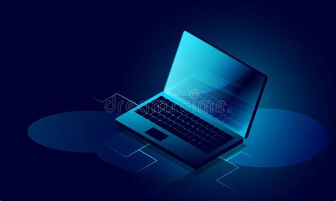 Laptop Analysis Processing Structure Isometric Vector Database Stock Vector Illustration Of