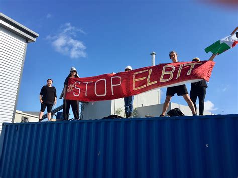 Activists Scale Israel Arms Manufacturer Building Demand End To Uk