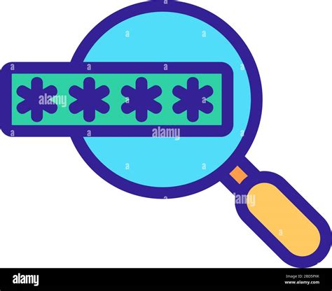 Password Selection Icon Vector Outline Illustration Stock Vector Image