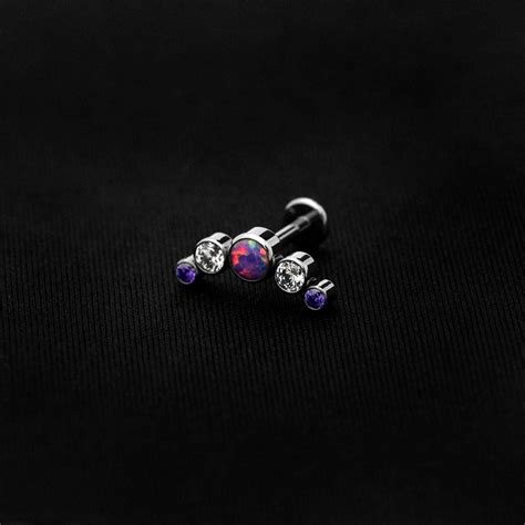 Astm F136 Implant Grade Titanium 5 Bez Purple Opal Cz Am Flatback Labr