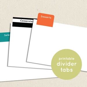 Printable And Editable Divider Tabs Etsy