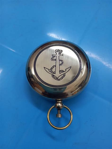 Brass Silver Vintage Anchor Etching Compass For Measuring Direction Packaging Type Box At Rs