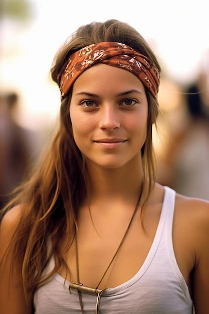 Premium Ai Image Girl In A White Tank Top