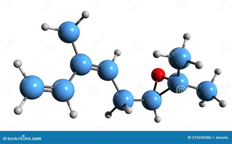 Ocimene Molecule Structural Chemical Formula Ball And Stick Model Isolated Image Alpha