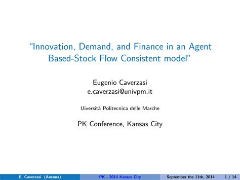 Innovation Demand And Finance In An Agent Based Stock Flow Consistent