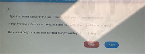 Solved 5 Type The Correct Answer In The Box Round Your Answer To The Nearest Integer A Train