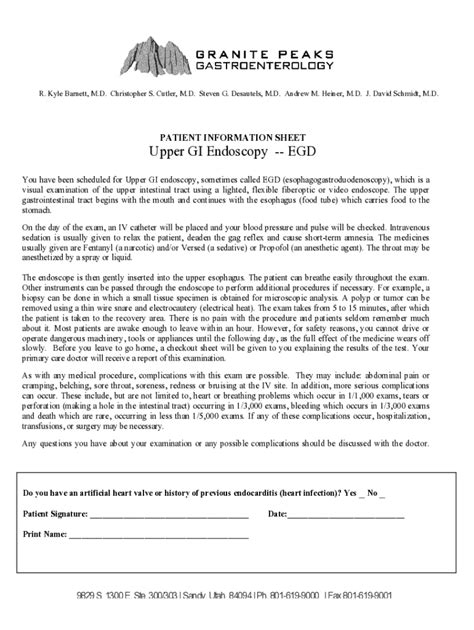 Fillable Online Upper Gi Endoscopy Egd Fax Email Print Pdffiller