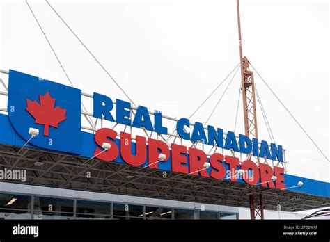 Closeup Of The Real Canadian Superstore Sign On The Building Is Shown