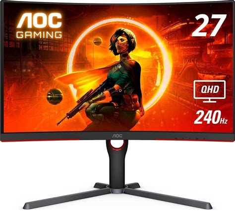 Aoc 27 Inch Cq27g3z Qhd Curved Gaming Monitor Black Red Monitors