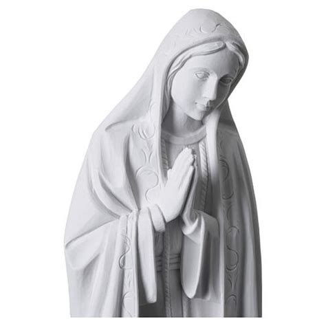 Our Lady Of Fatima Statue In White Reconstituted Carrara Marble 60 Cm