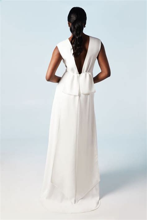 Dresses Structured Bow Back Detail Cape Wedding Dress Coast