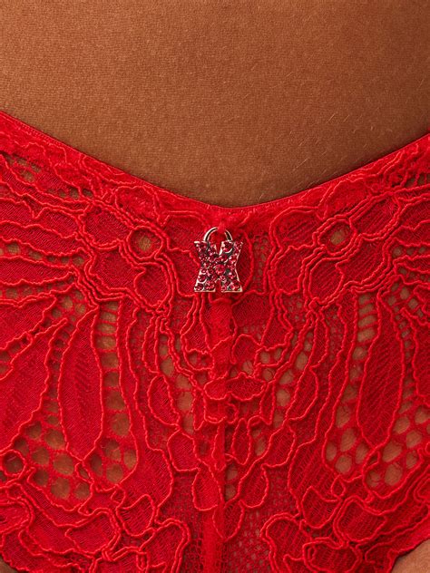 Romantic Corded Lace Brazilian Panty In Red Savage X Fenty