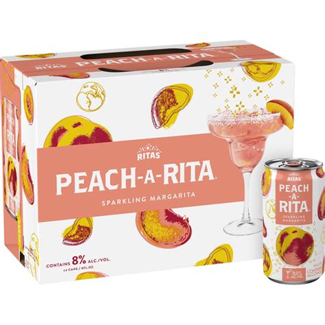 Ritas Peach A Rita Peach Sparkling Margarita 12 Pack 8 Fl Oz Cans 8