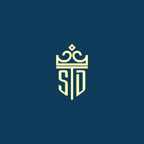 Sd Initial Monogram Shield Logo Design For Crown Vector Image 24125362