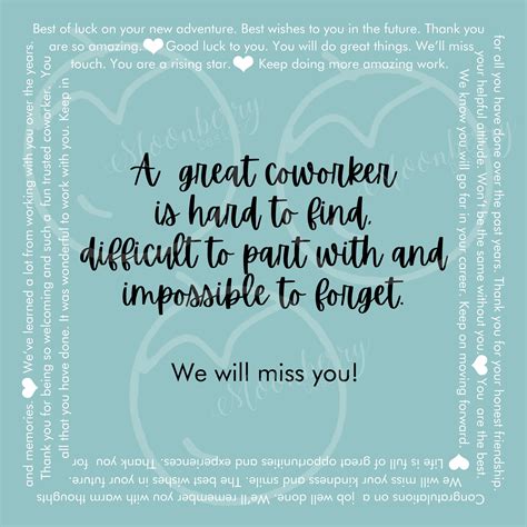 We Will Miss You Coworker