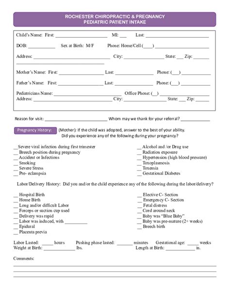 Fillable Online Rgh Developmental Behavioral Pediatrics Intake Form Fax