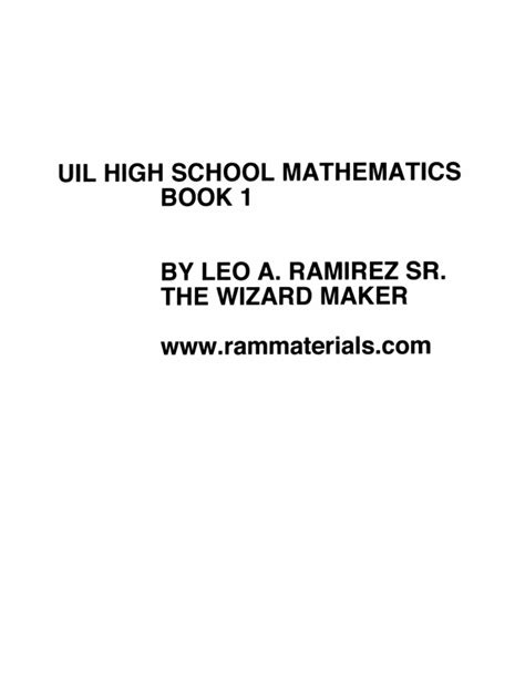 Uil Math Book Pdf