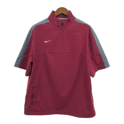 Nike ナイキ 半袖 ハーフジップ プルオーバー ジャケット スポーツ ワインレッド メンズ L Q8314ジャンパー、ブルゾン｜売買さ