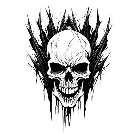 Premium Vector Exploded Skull Hand Drawing Shading Funny Hand Drawing