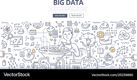 Data Processing Doodle Vector Images Over 770