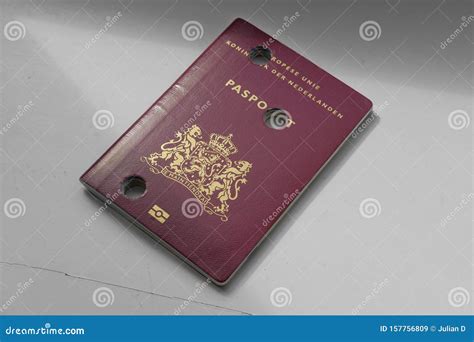 Dutch Perforated Passport On A Plain Background Stock Image Image Of