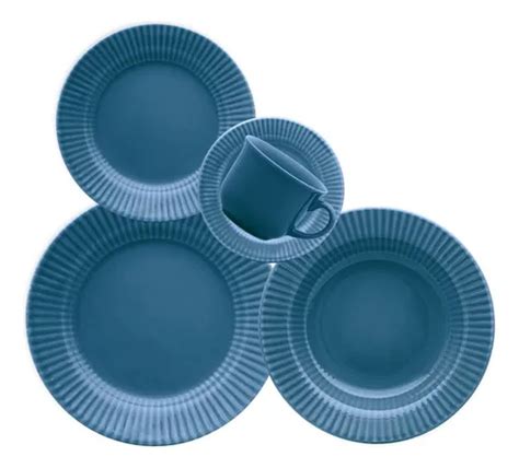 Set De Vajilla Biona Blue Canelé De 30 Piezas Mercadolibre