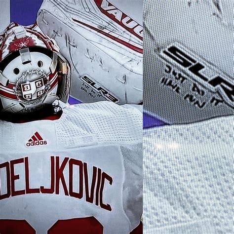 After A Tough Stretch Of Games Ned Gave Himself A Reminder On His Blocker They Won 6 3 Against