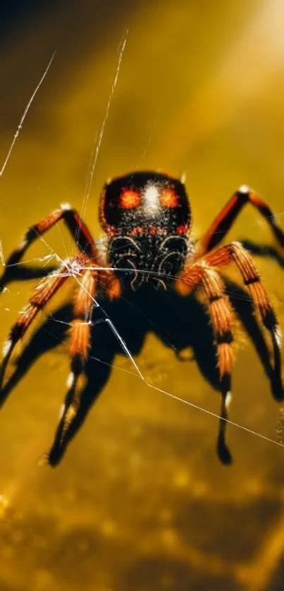 Vivid Spider On Golden Web Free Download