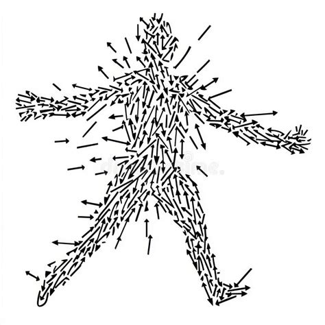 Abstract Human Figure Composed Of Directional Arrows On White Background Generative Ai Stock