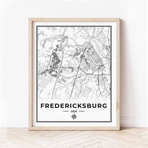 Fredericksburg Map Print Map Of Fredericksburg Virginia Digital