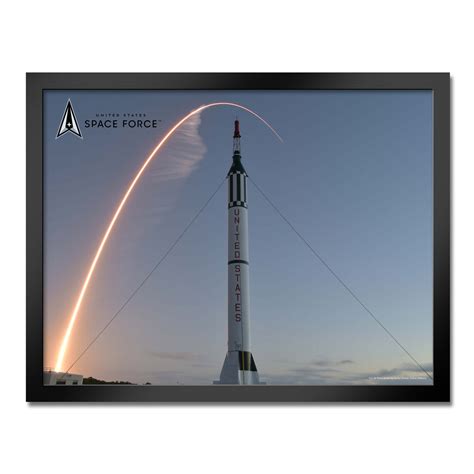 U S Space Force Rocket Launch Mercury Framed Print — 7 62 Design