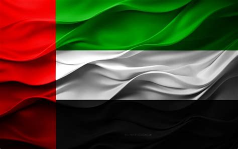 Download 4k Flag Of United Arab Emirates Asian Countries 3d Uae Flag