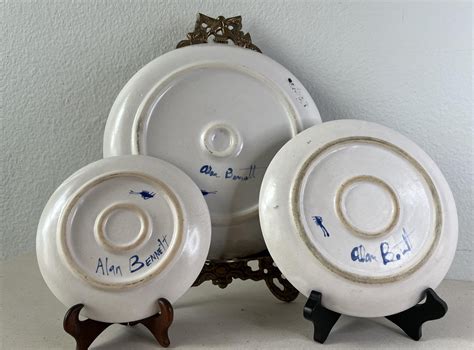 Alan Bennett Ceramic Fish Plates Set Of 3 Etsy