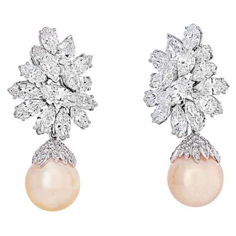 Cartier 1950s Diamond And Pearl Earrings At 1stdibs